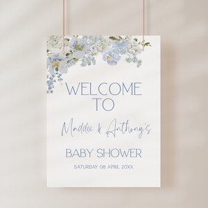 Blue Baby in Bloom Welcome Sign, Boy Baby in Bloom Baby Shower ...