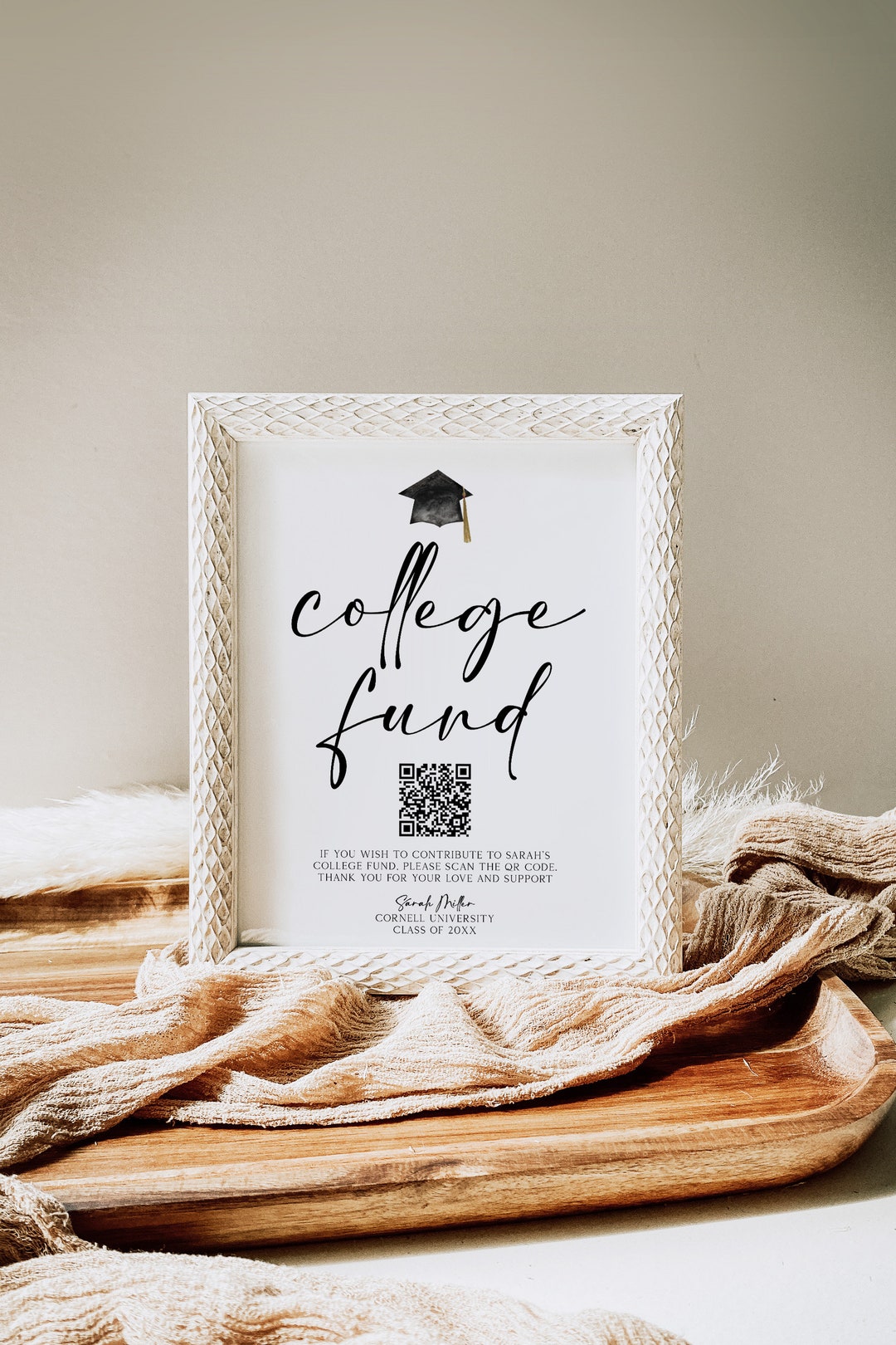 Graduation College Fund Sign, Grad College Fund Sign, Graduation Sign ...