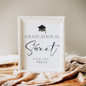 Graduation is Sweet Sign, Grad Favor Sign, Graduation Sweet Sign ...