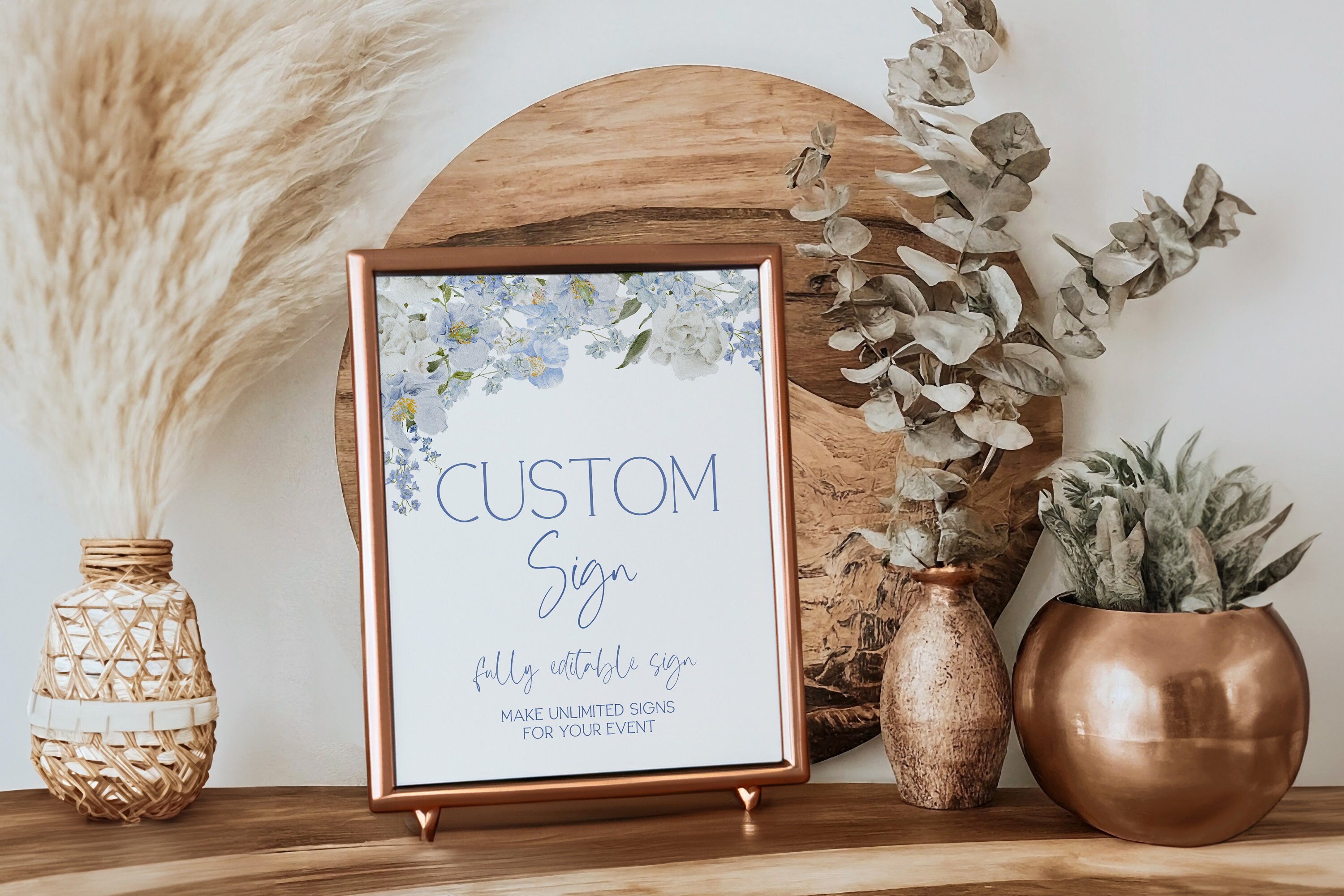 Blue Baby in Bloom Baby Shower Custom Sign, Bloom Baby Shower Custom ...