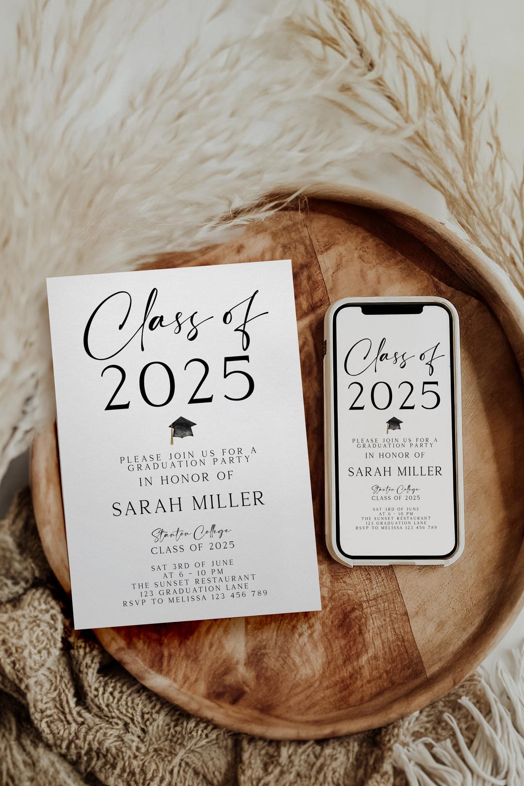 Class of 2025 Graduation Party Invite, Graduation Invitation, High ...
