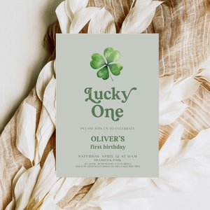 Lucky One Birthday Invitation Bundle, Lucky One Birthday Decor, St ...