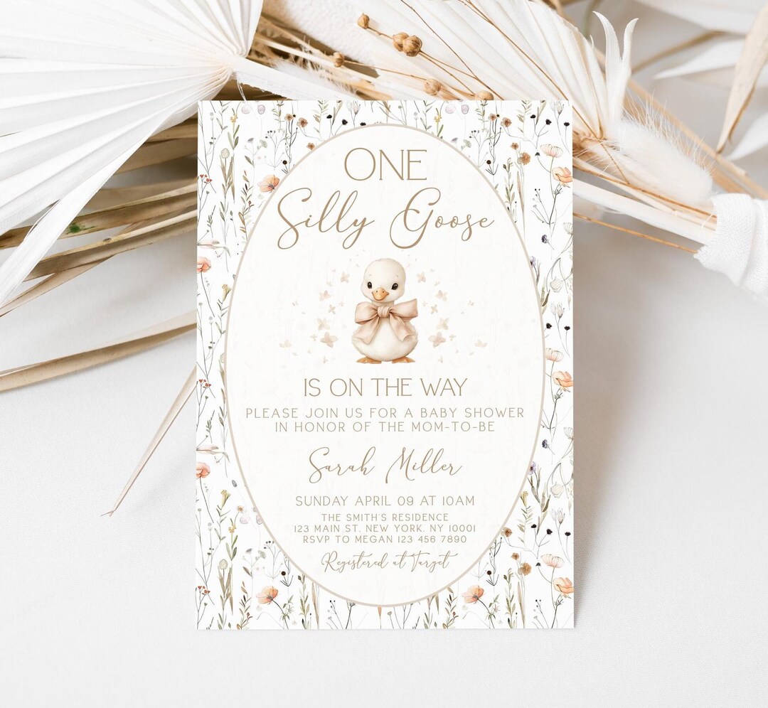 One Silly Goose Baby Shower Invitation, Silly Goose Baby Shower ...