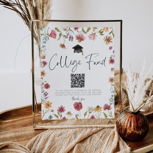 Wildflower Graduation College Fund Sign, Grad College Fund Sign ...