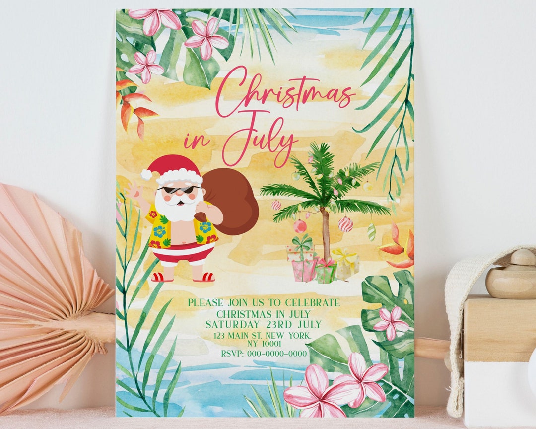 Christmas in July Invitation, Christmas in July Invite, Summer ...