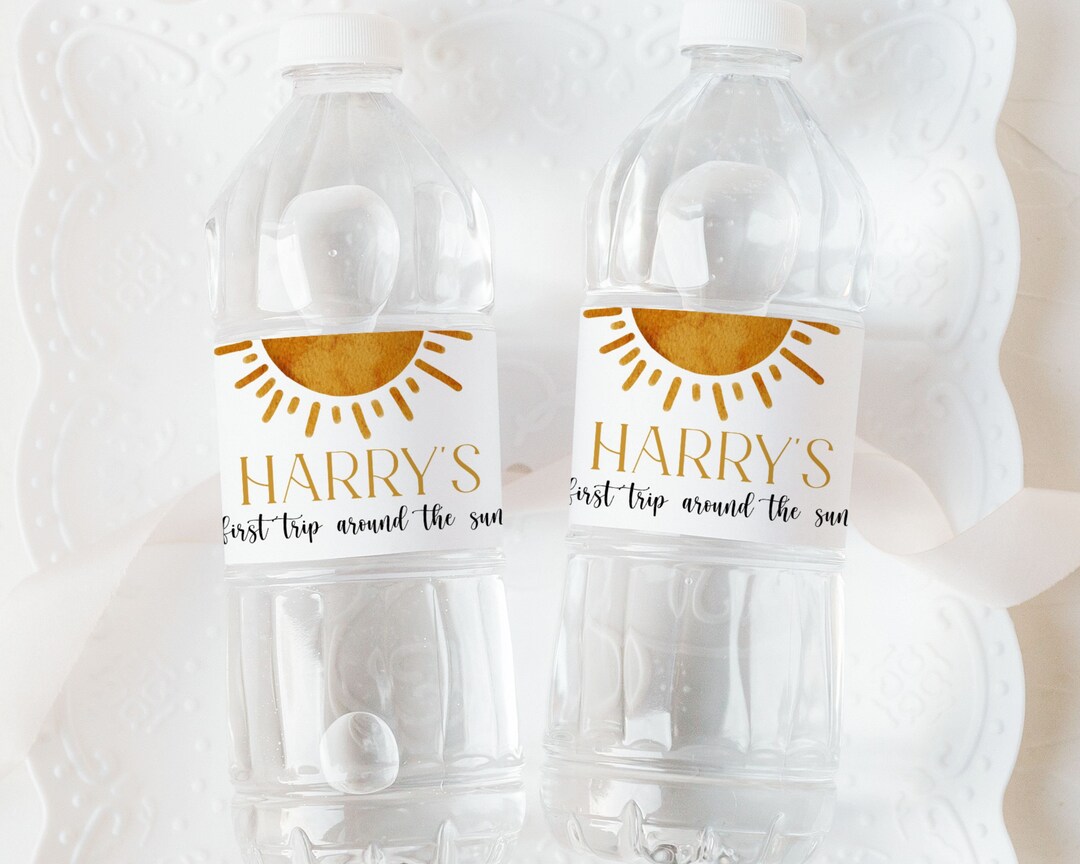 Sun Birthday Bottle Label, Sunshine Water Bottle Label, Sun Birthday ...