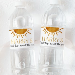 Sun Birthday Bottle Label, Sunshine Water Bottle Label, Sun Birthday ...