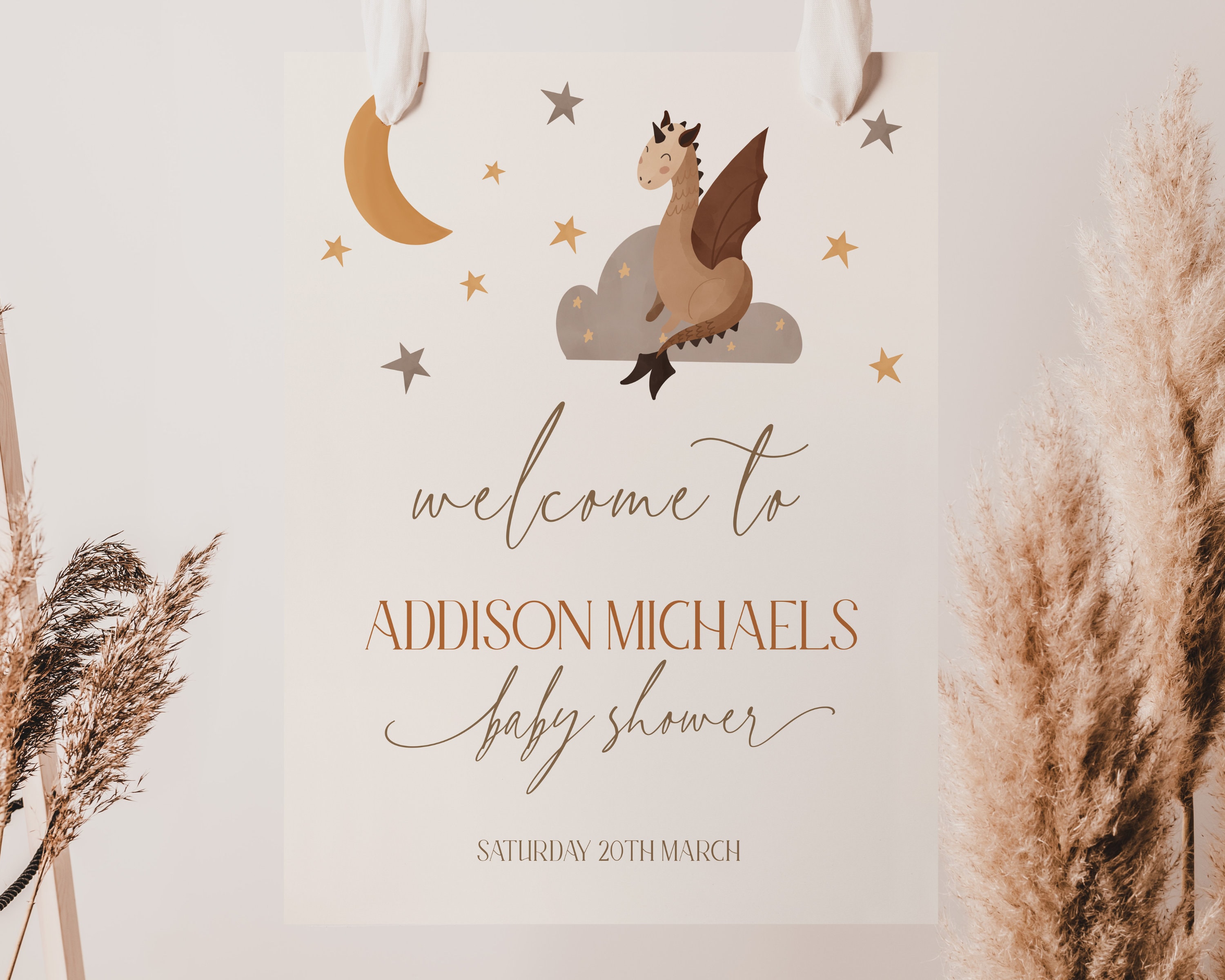 Dragon Baby Shower Welcome Sign, Dragon Welcome Sign, Dragon Baby ...
