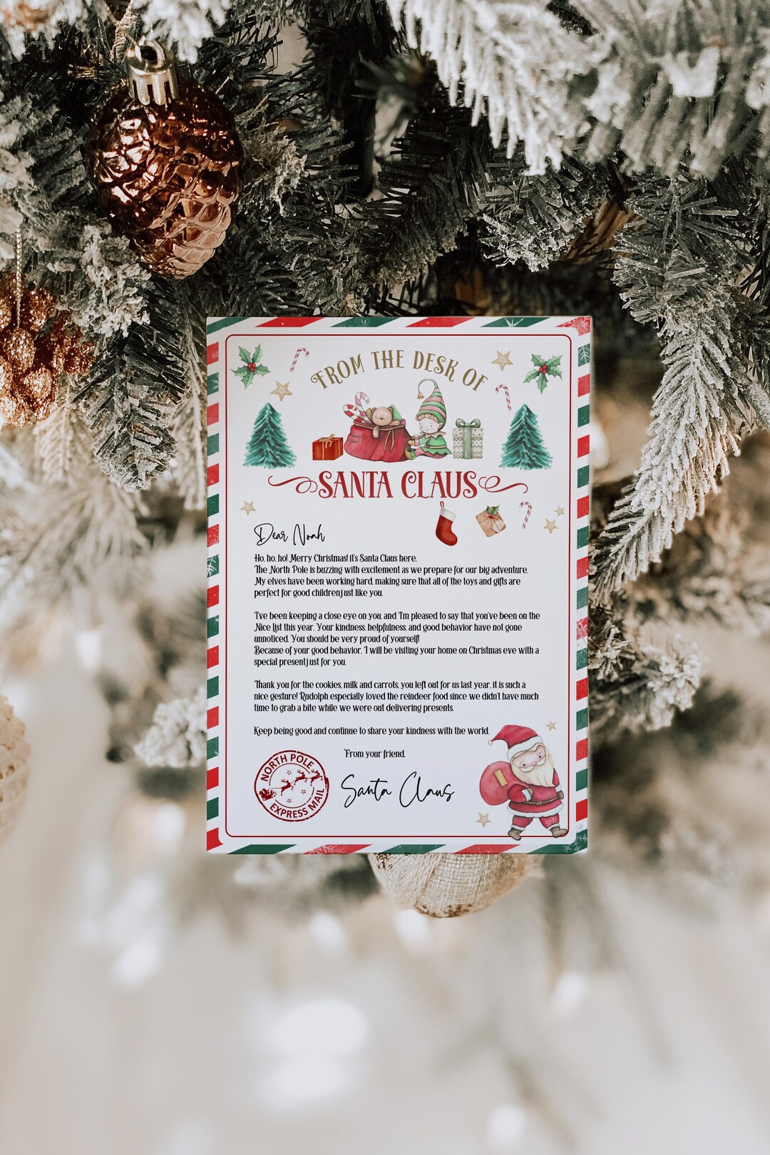 Editable Letter From Santa, Nice List Letter, Santa Letter, Christmas ...