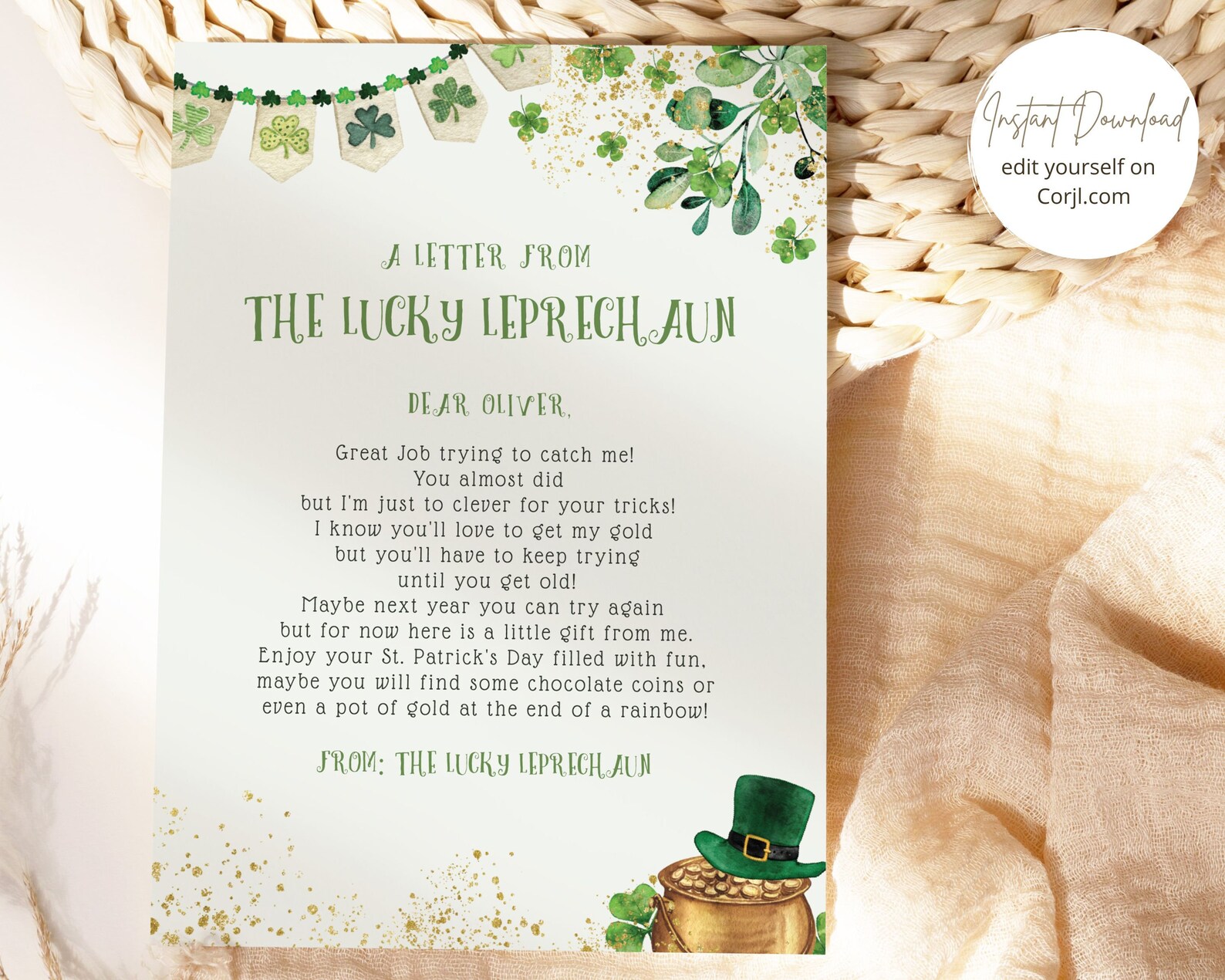Editable Leprechaun Letter, Letter From Leprechaun, Leprechaun Trap Kit ...
