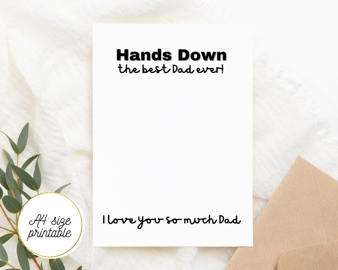 Fathers Day Handprint Craft Printable Fathers Day Gift From | Etsy