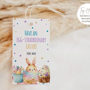 Editable Easter Gift Tag for Kids, Easter Classroom Tag, Easter Gift ...