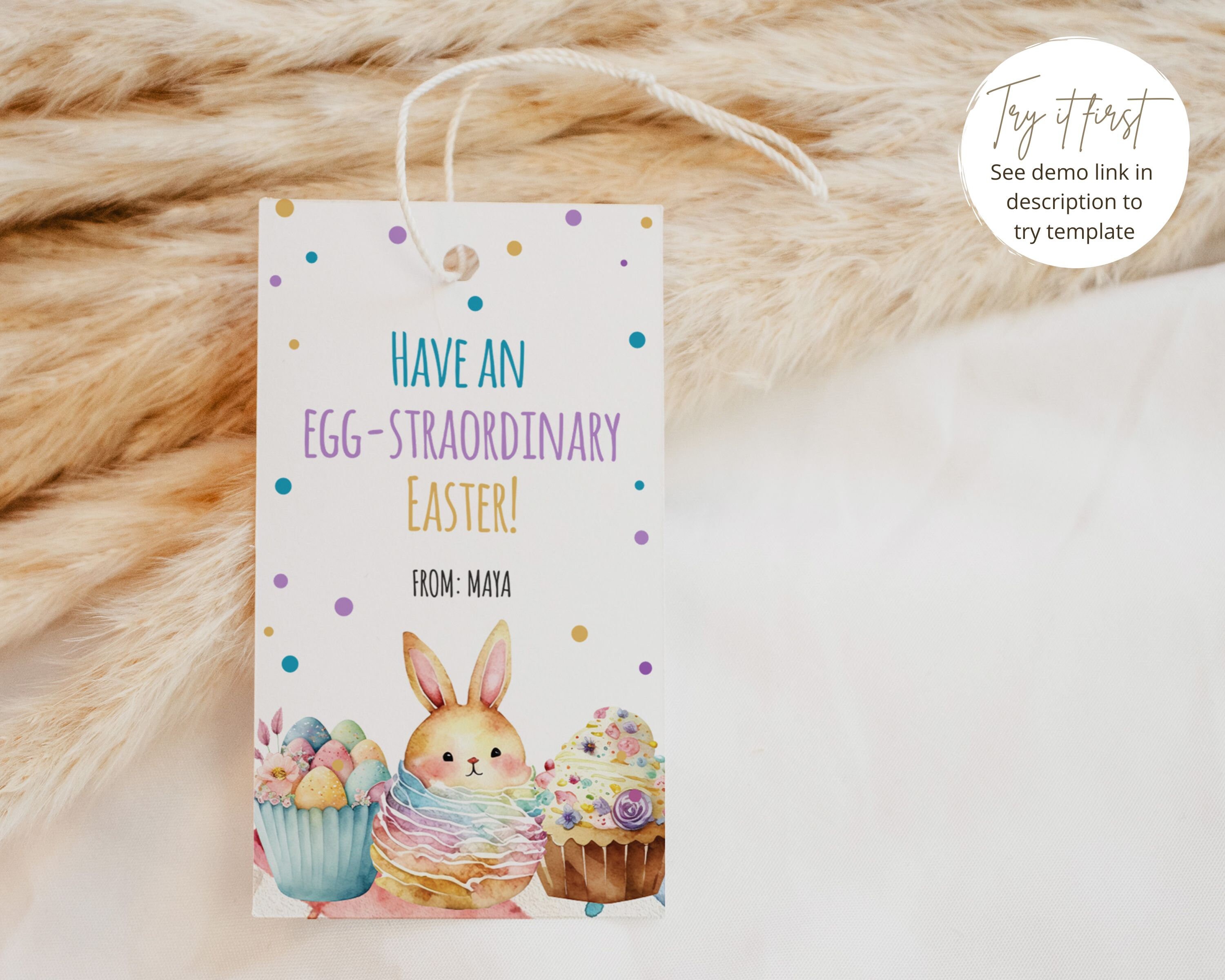Editable Easter Gift Tag for Kids, Easter Classroom Tag, Easter Gift ...