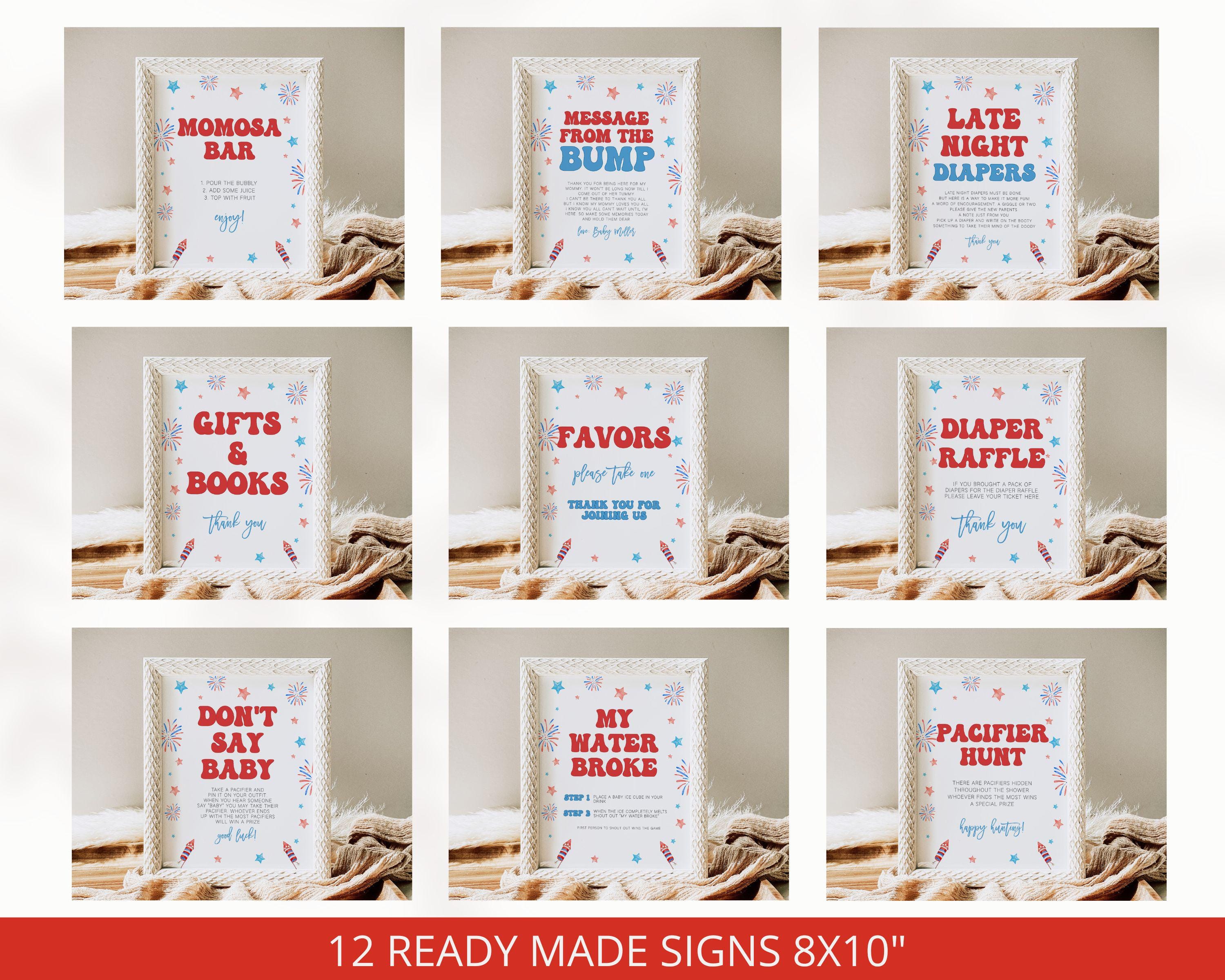 Little Firecracker Baby Shower Bundle, 4th of July Baby Shower Bundle ...