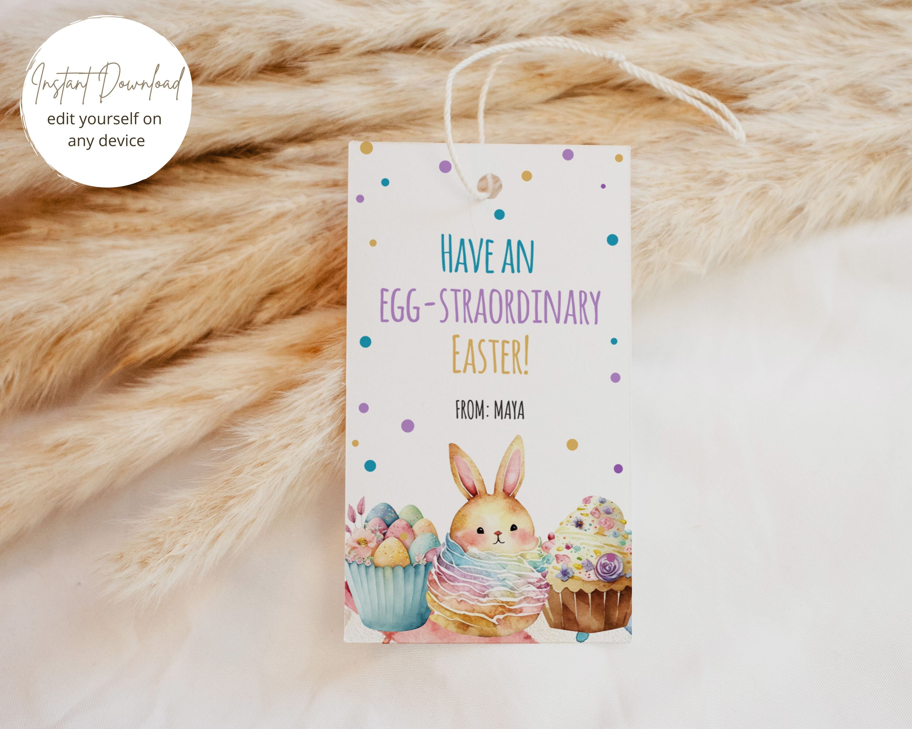 Editable Easter Gift Tag for Kids, Easter Classroom Tag, Easter Gift ...