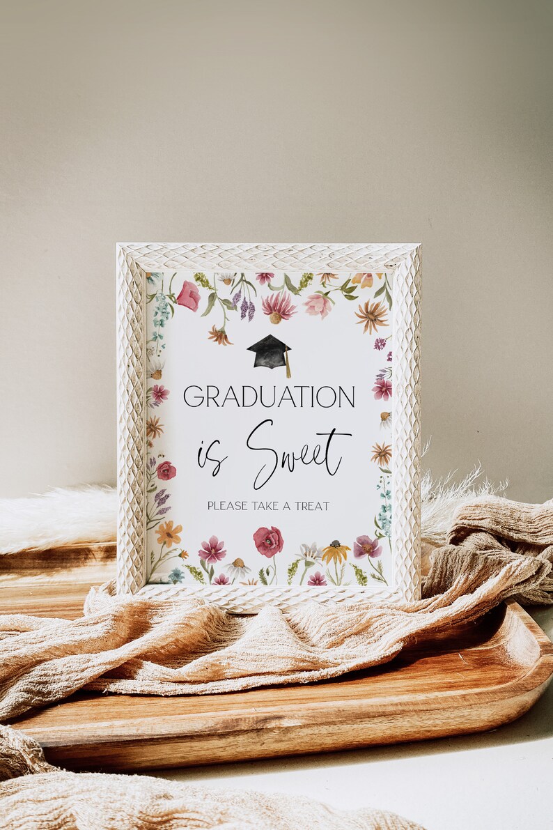 Wildflower Graduation Signs Bundle, Graduation Signs, Graduation Sweet ...