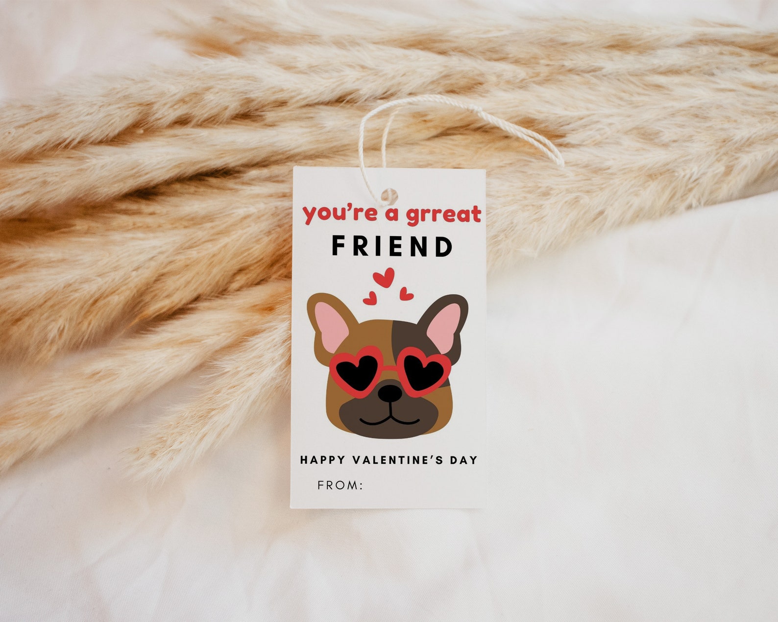 Valentine's Day Gift Tag, Classroom Valentine Tag, Puppy Pun Valentine ...