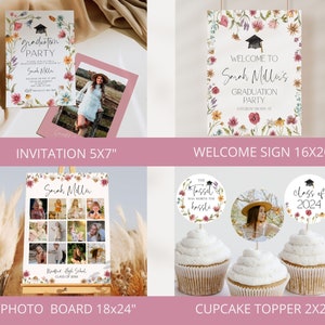 Wildflower Graduation Invitation Bundle, Graduation Party Bundle ...