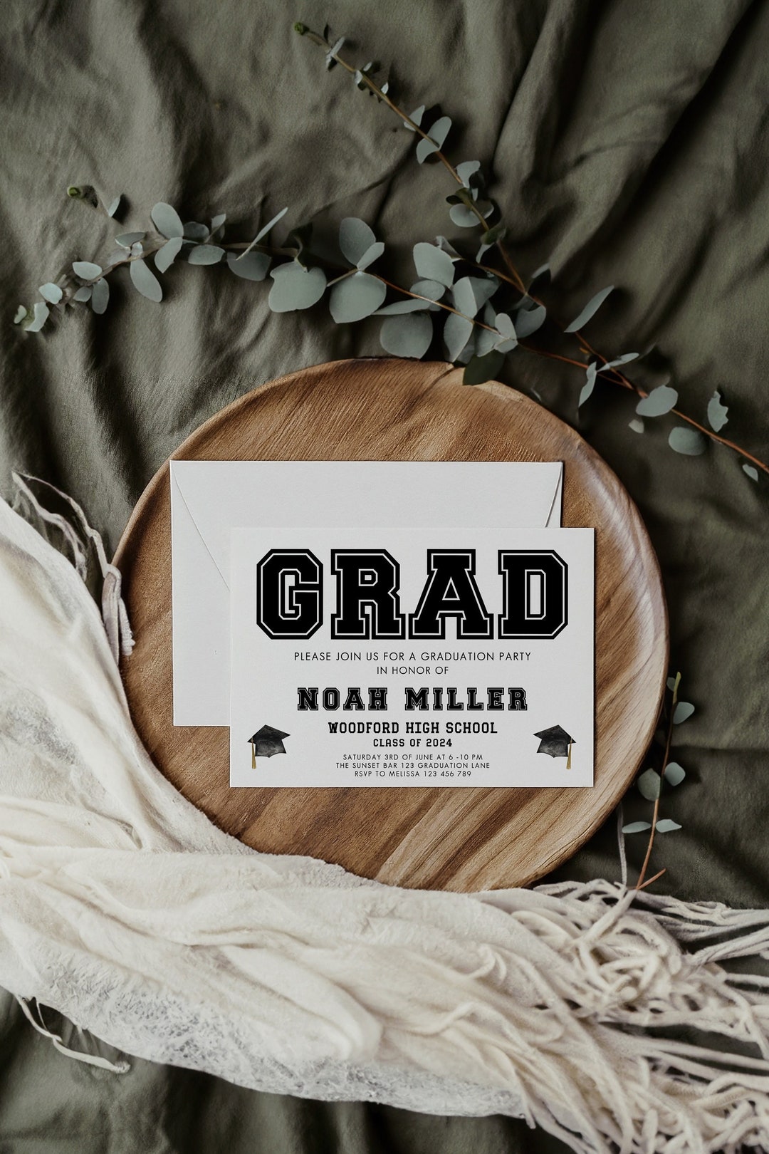Guy Graduation Invitation, Guy Graduation Announcement, Sports Grad ...