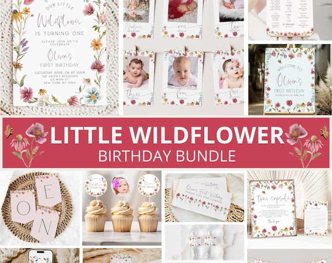 Wildflower Birthday Backdrop 1st Birthday Wildflower Banner Wild Flower ...