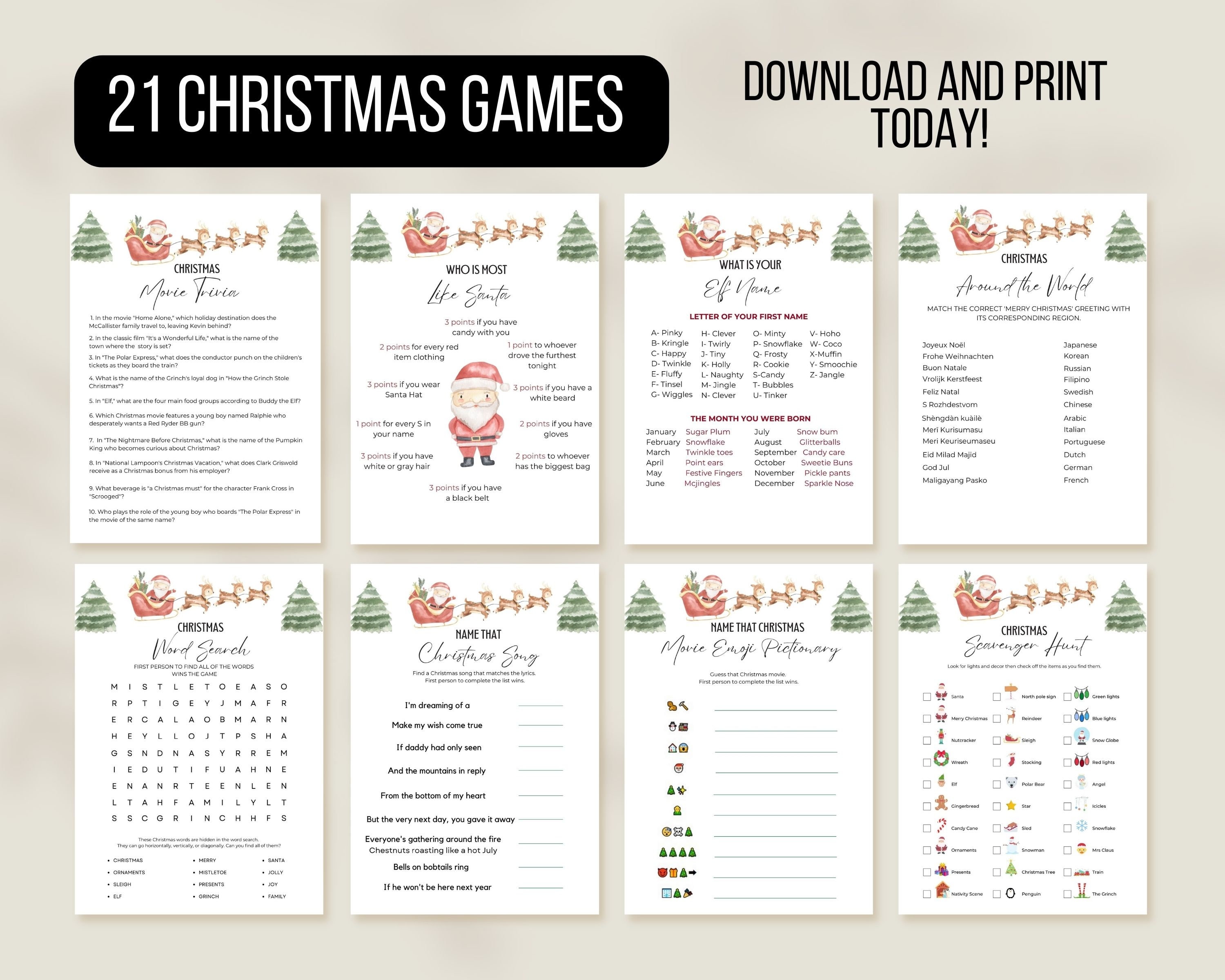 Printable Christmas Games For Family Fun Family Christmas Games (Free