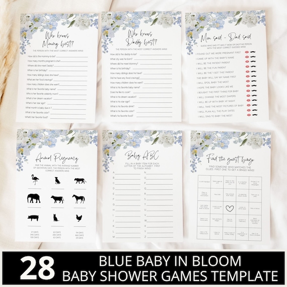 Plantillas De Juegos Para Baby Shower De Niño