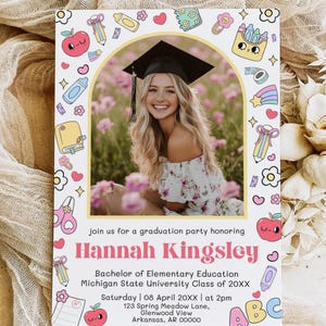 Teacher Graduation Party Invitation, Teacher Graduation Invitation ...