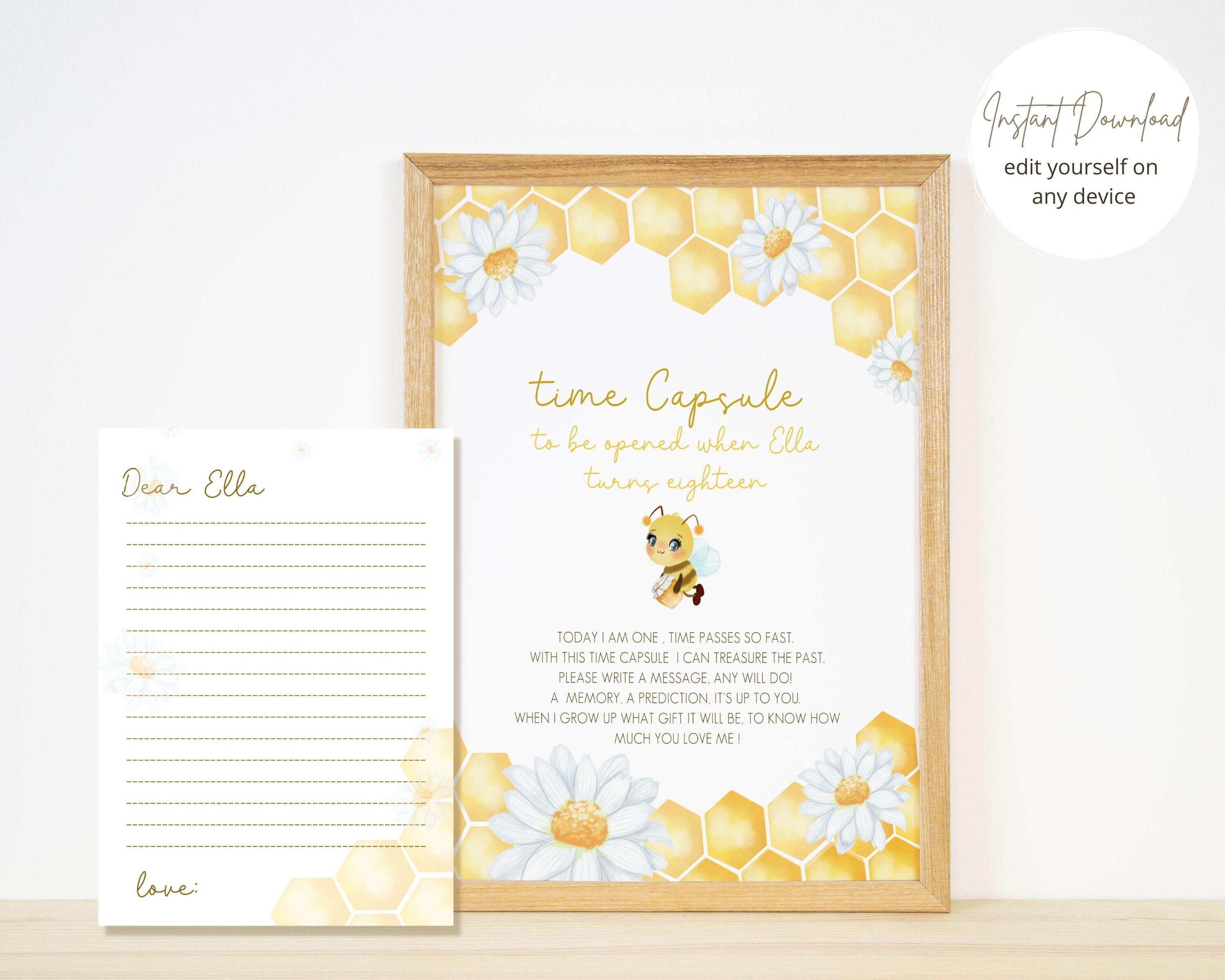 1st Bee Day Time Capsule Bee Day Birthday Time Capsule Bee - Etsy