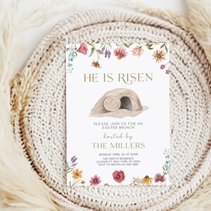 He is Risen Invitation, Easter Brunch Invite, He is Risen Invite ...