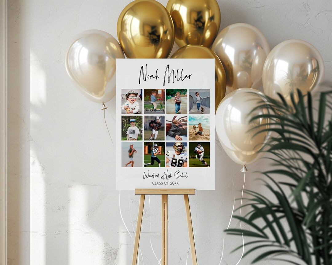 Graduation Photo Collage Board, Class of 2024 Photo Sign, Throughout ...