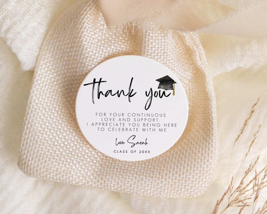 Editable Graduation Thank You Tag, Graduation Favor Tag Printable, Grad ...