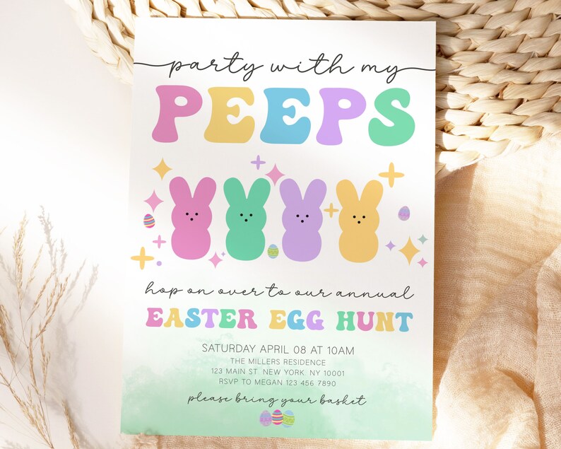 Easter Egg Hunt Invitation, Egg Hunt Invitation, Easter Invitation ...
