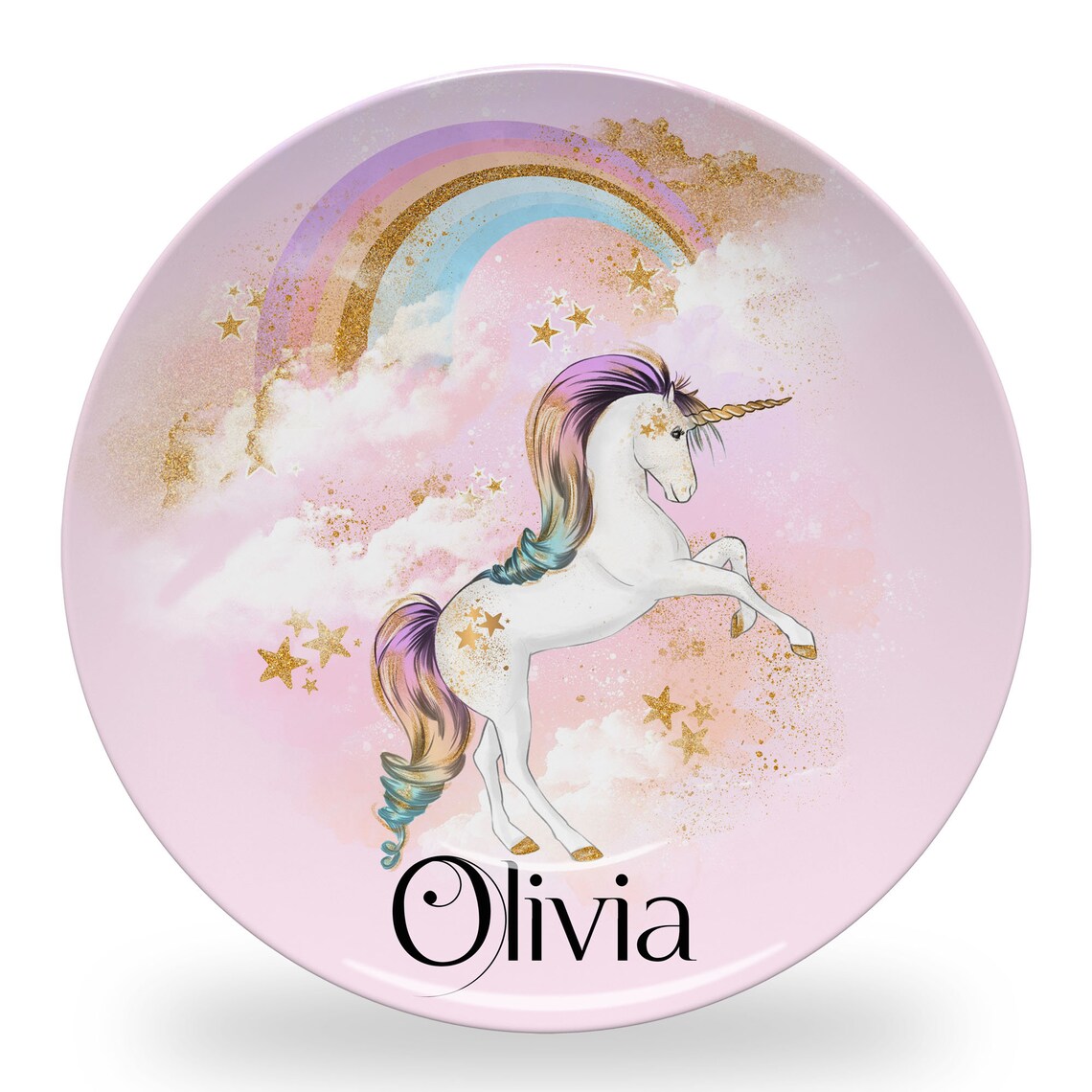 Unicorn Personalized Plate Unicorn Personalized Dinner Plate | Etsy