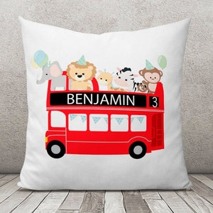 Red Bus Pillow, Red Bus Bedroom Pillow, Red Bus Bedroom Decor Pillow ...