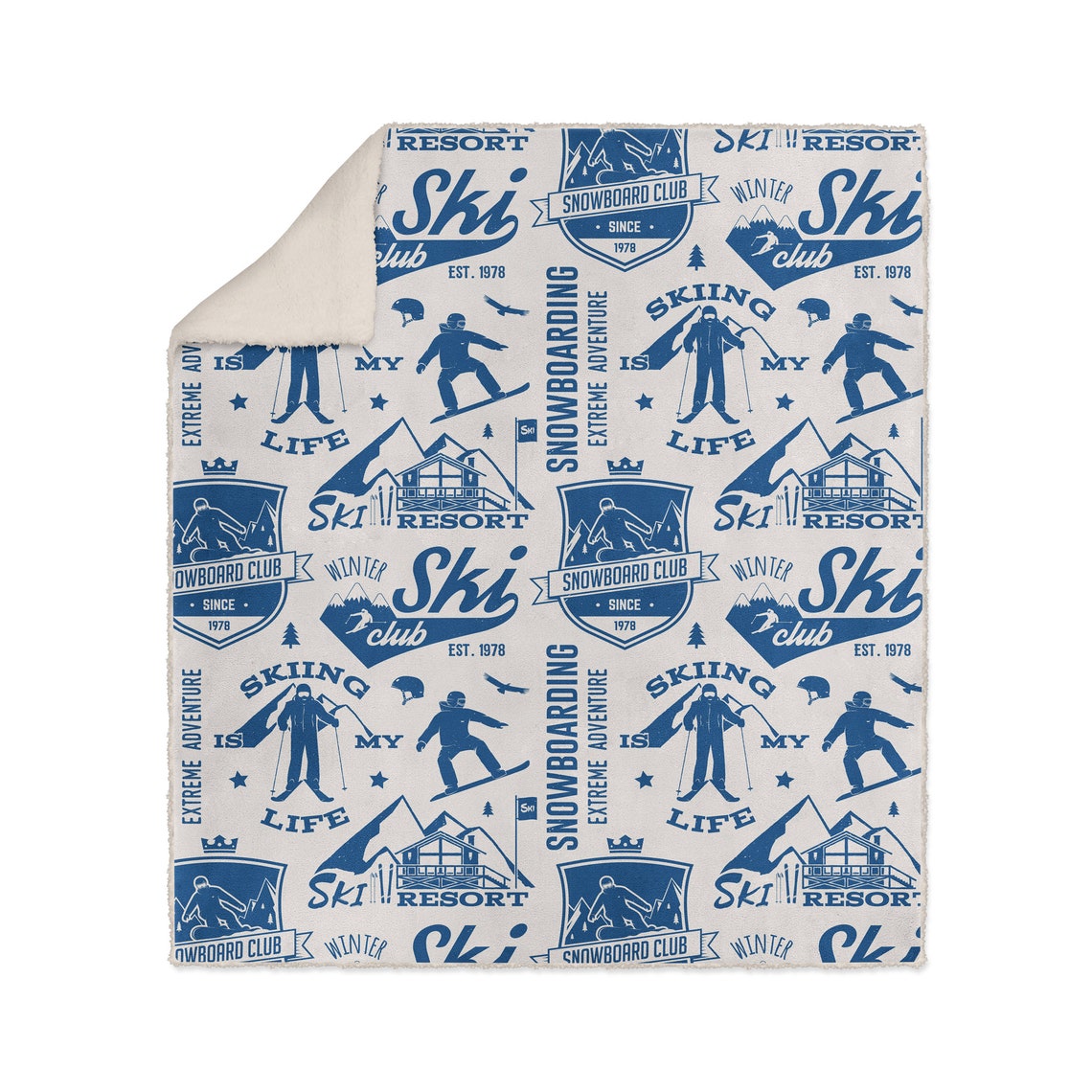 Ski Personalized Fleece Blanket Snowboard Sherpa Blanket - Etsy