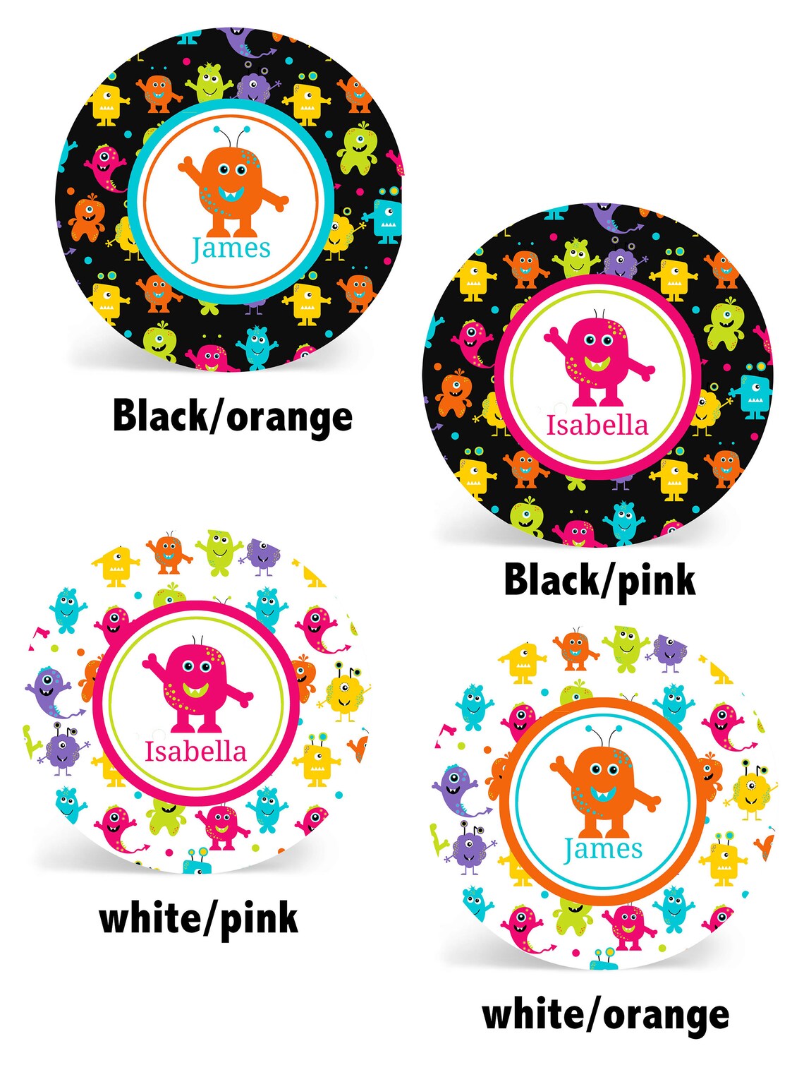 Personalized Monster Plate Personalized Melamine Plate Kids - Etsy