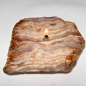 Crazy Lace Agate Rock Candle Rock Oil Lamp, Agate Oil Candle Lamp ...