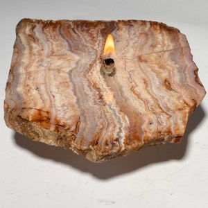 Crazy Lace Agate Rock Candle Rock Oil Lamp, Agate Oil Candle Lamp ...