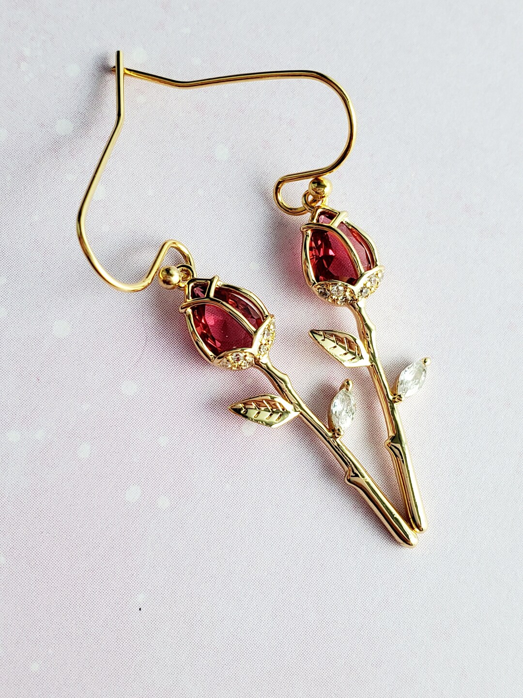 Long Stem Roses Earrings - Etsy