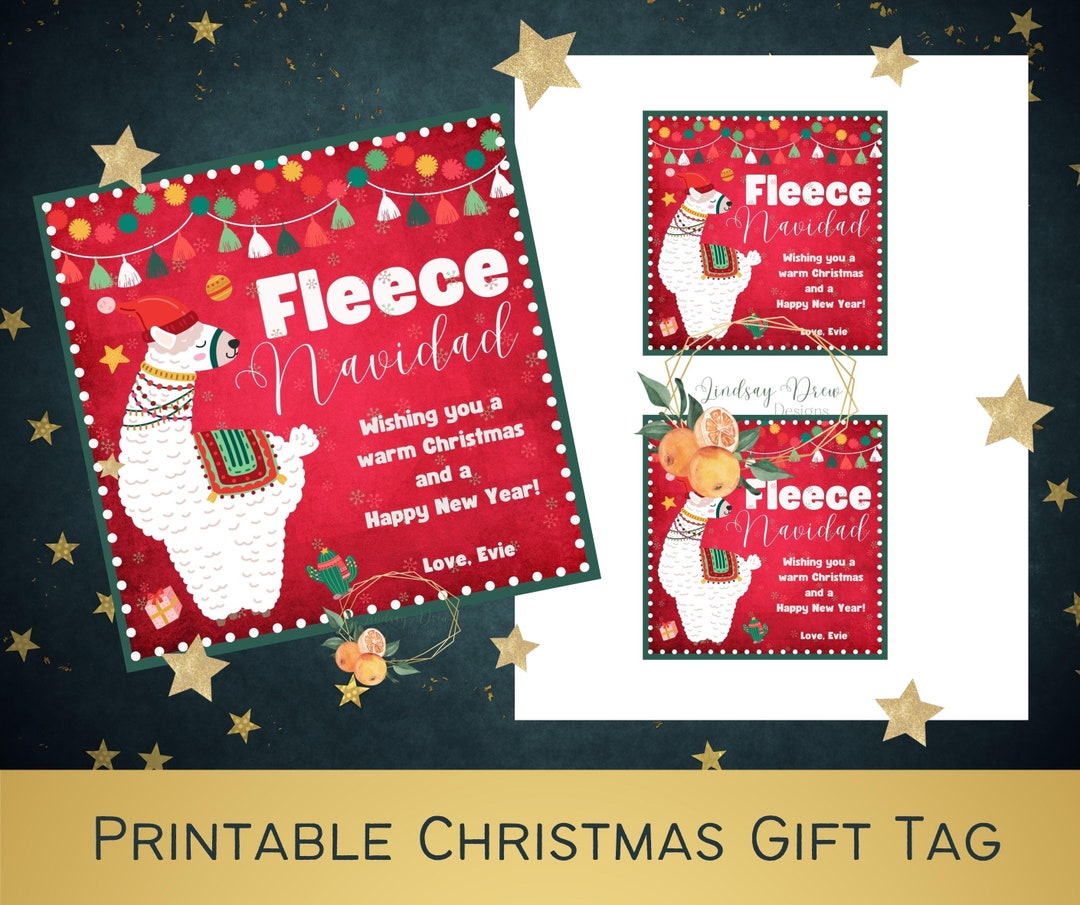 Fleece Navidad, Christmas Tag, Christmas Gift Tag, Christmas Blanket ...