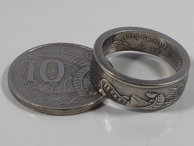 Australia Ring 10 Cents Australian Coin Ring Hand Made in - Etsy