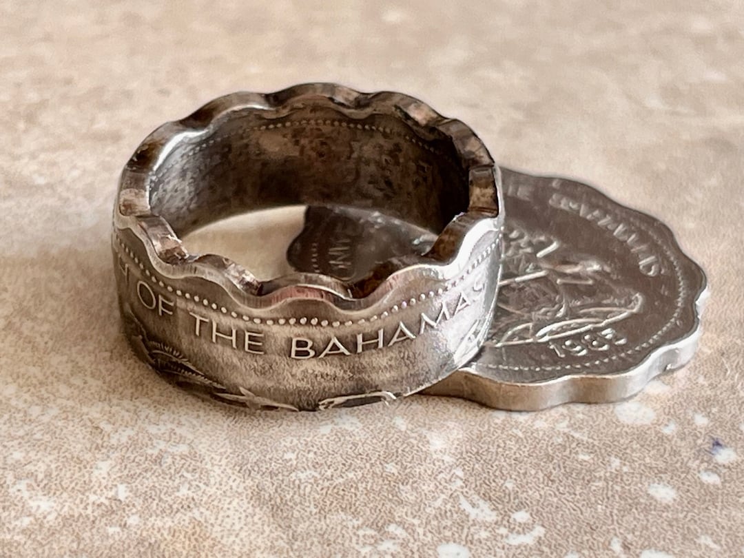 Bahamas Ring 10 Cent Coin Ring Handmade Personal Charm Jewelry Ring ...