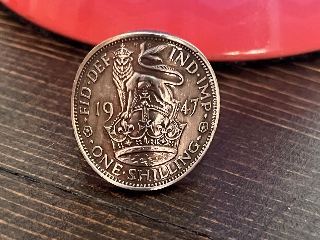 British One Shilling Coin Ring | Lion and Crown Design | Vintage UK ...