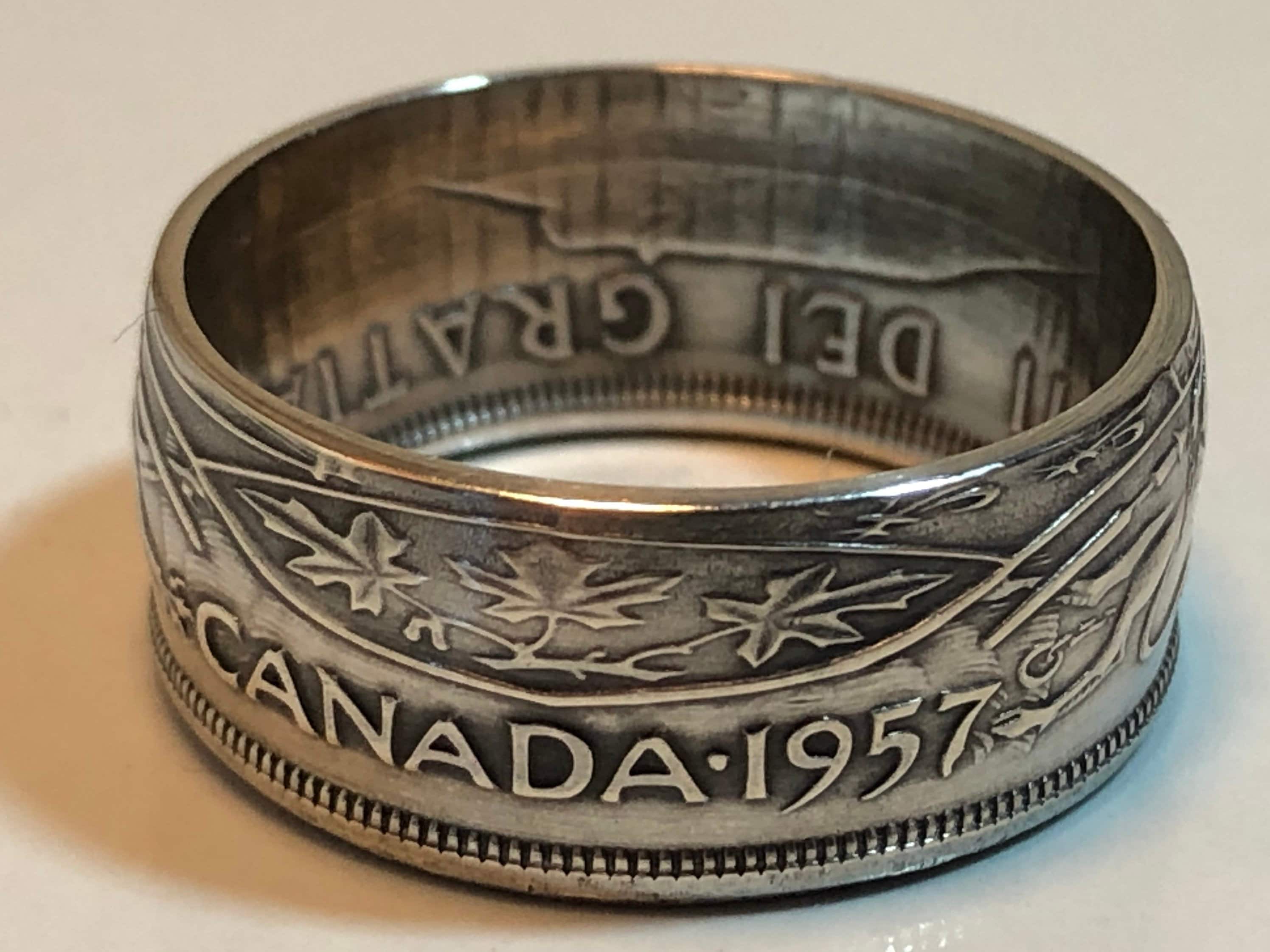 Canada Ring Silver 50 Cent Piece Canadian Coin Ring 1937-1958 | Etsy Canada