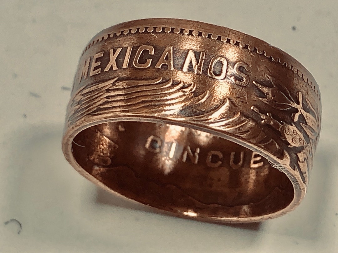 Mexico Ring 50 Centavos Mexican Coin Ring Handmade Personal Jewelry ...