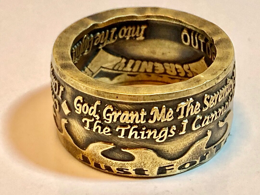 Addiction Coin Ring Serenity Prayer Drugs Alcohol Abuse Sober Recovery ...