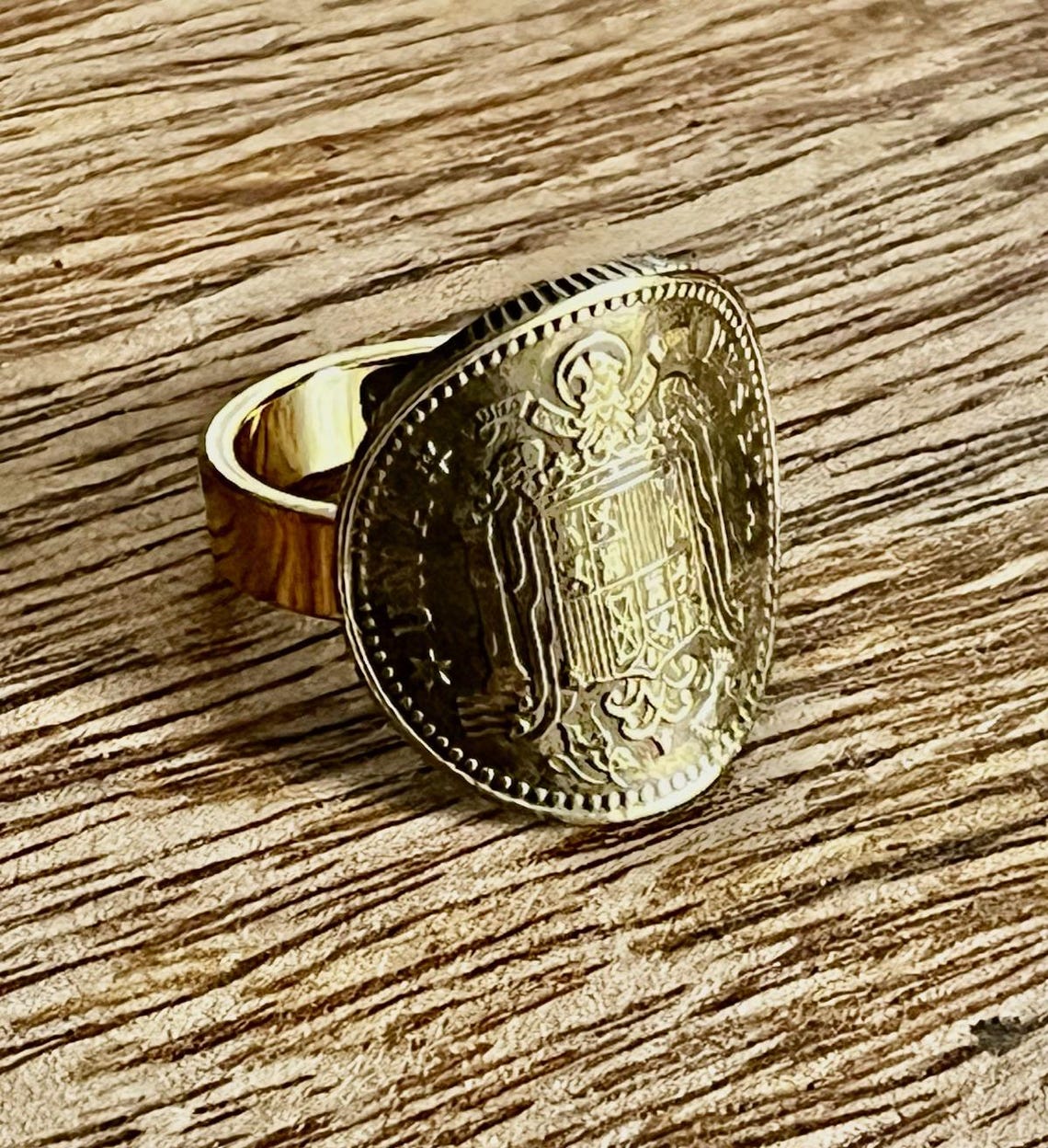 Spain Coin Ring – Una Peseta Spanish Ring – Custom Handmade Vintage ...