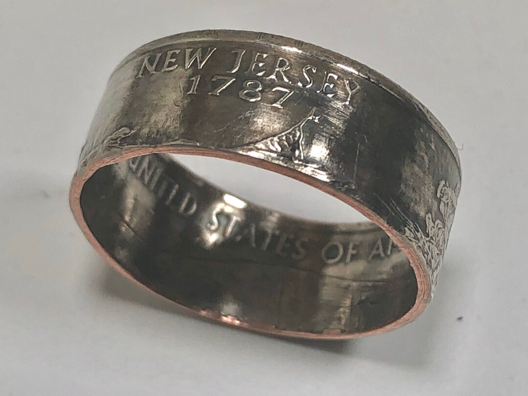 New Jersey Ring USA State Coin Ring Quarter Dollar United States of ...