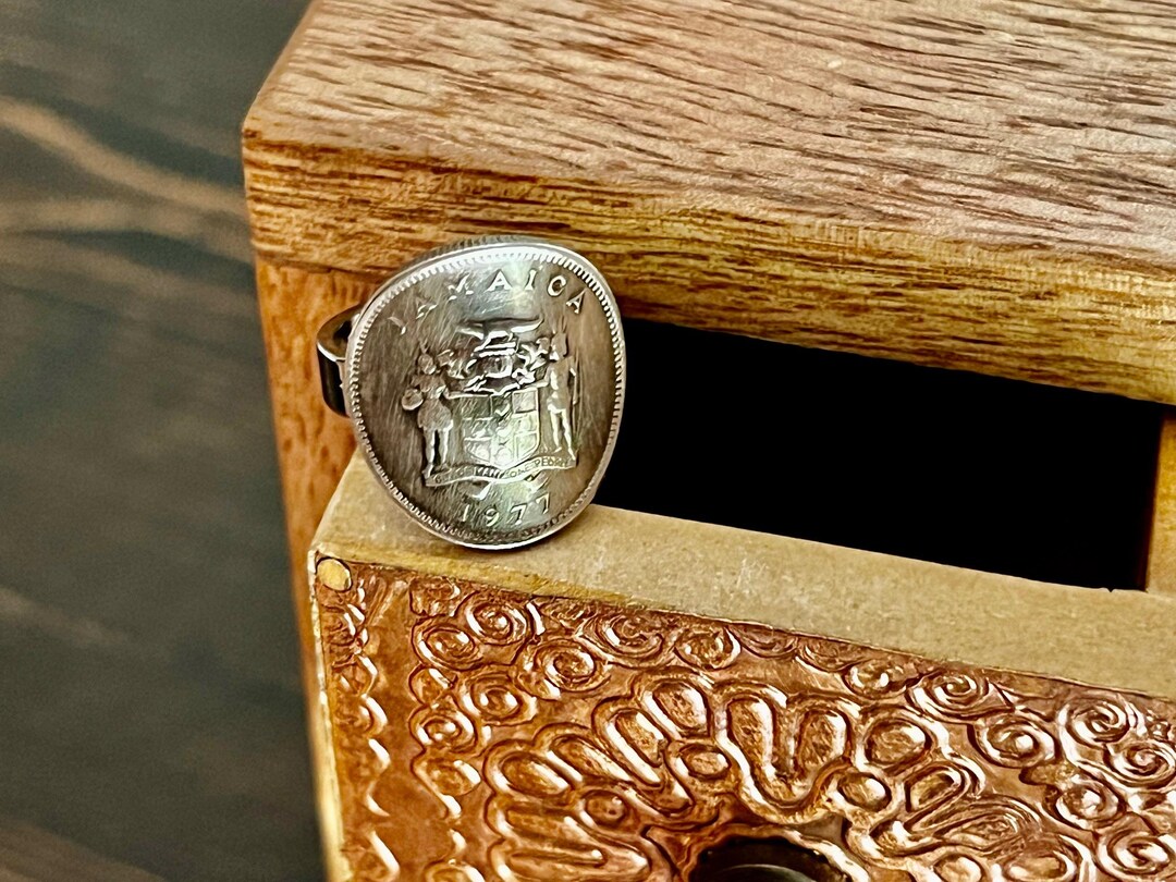Jamaica Coin Ring – 5 Cent Jamaican Ring – Handmade Vintage Coin ...