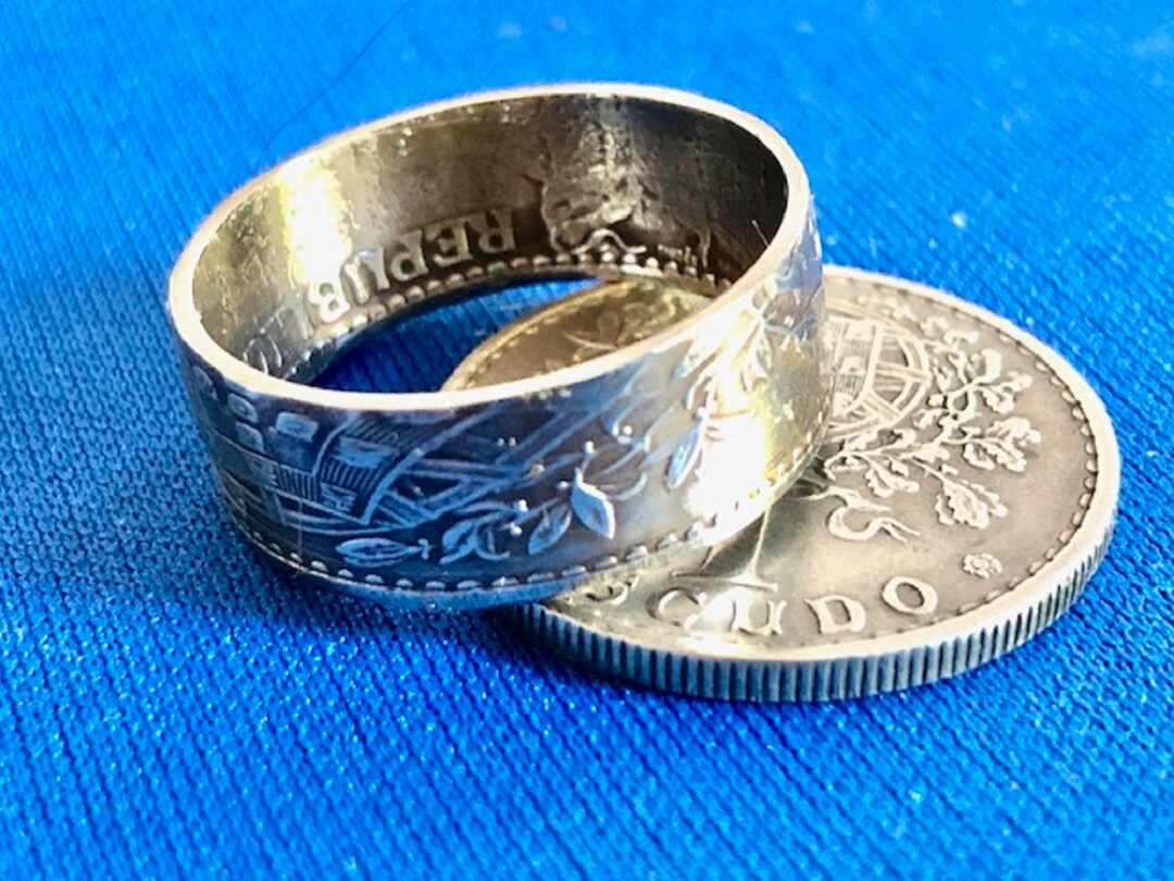 Portugal Coin Ring 1 Escudo Republica Portuguese Handmade Custom ...